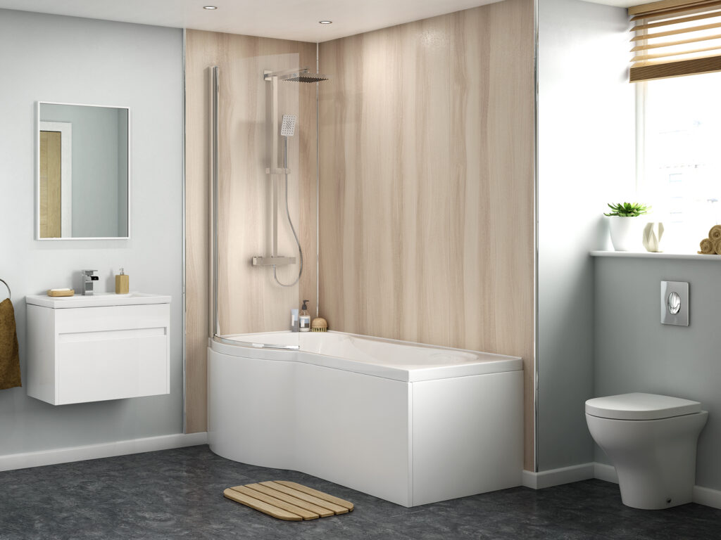Clearance Nuova 'Baron Elm' Bathroom Wall Panel | Available from Rearo ...