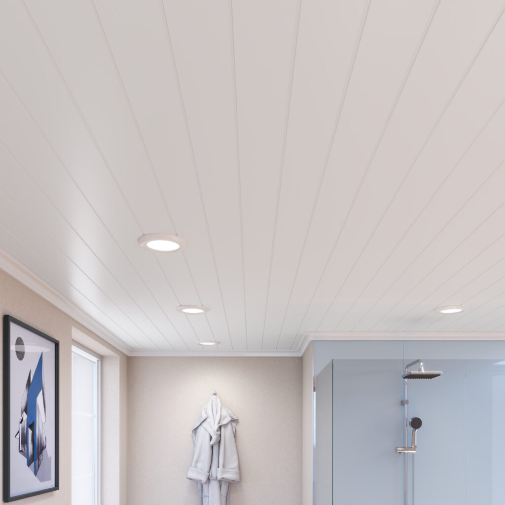 Ancona 'Double White Matte' PVC Ceiling Panels - 4 Pack | Available ...