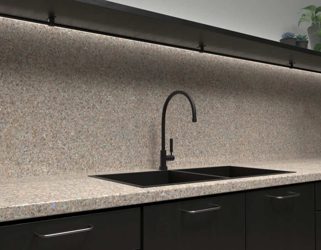 Sand Pebble Sparkle Splashback 3000 x 1200 x 8mm | Available from Rearo ...