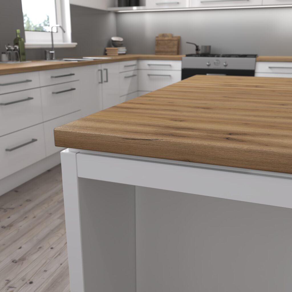 Pembrey Oak Breakfast Bar Rounded Edge 3050 x 665 x 38mm | Available ...
