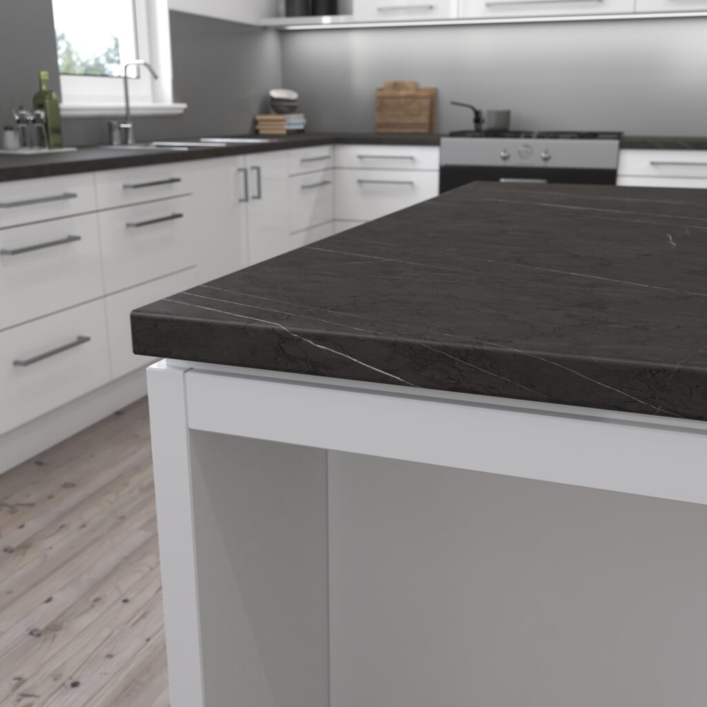 Pietra Grey Marble Breakfast Bar Rounded Edge 3050 x 665 x 38mm ...