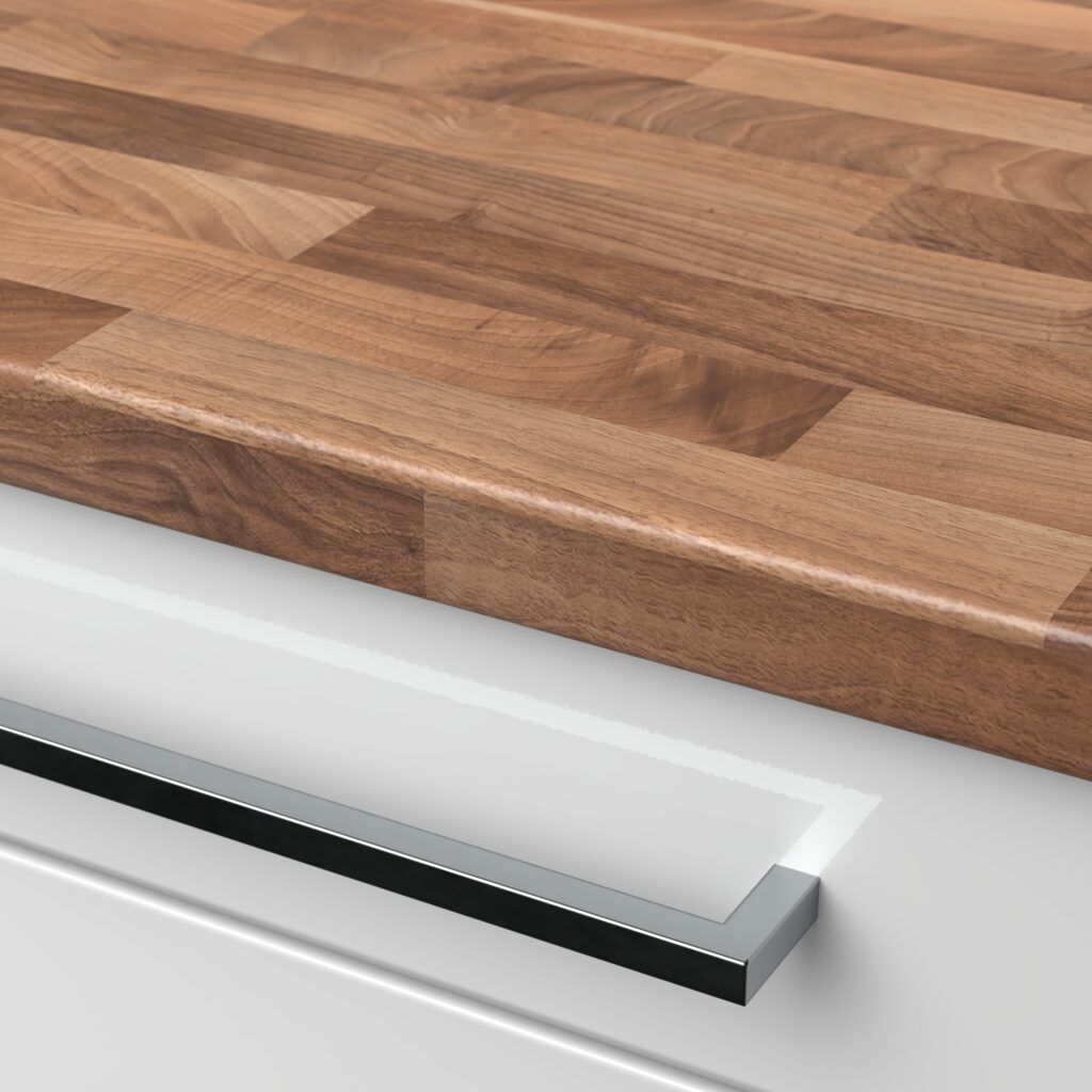 Walnut Butcher Block Worktop Rounded Edge 3050 x 600 x 38mm | Available ...