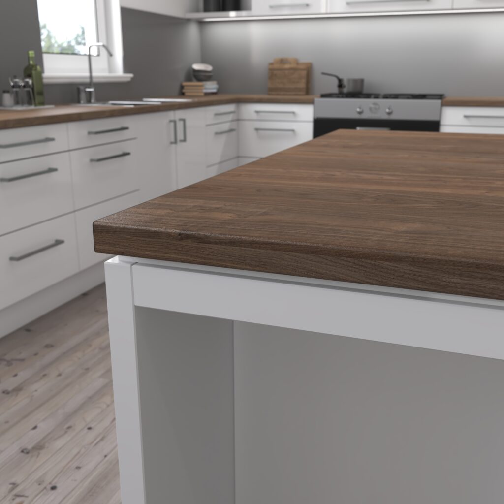 Sherwood Dark Oak Breakfast Bar Rounded Edge 3050 x 900 x 38mm ...
