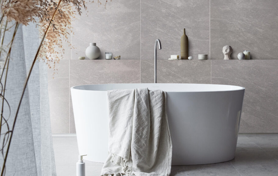 Wall&Water Natural Slate Bathroom Wall Panel (Tile effect - 600 x 600mm ...